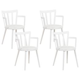 Beliani ESSZIMMERSTUHL 4er-Set Kunststoff Wei&szlig; Morill
