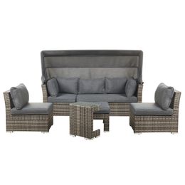 Beliani LOUNGE SET 6-Sitzer Dunkelbraun modular Corte