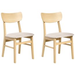 Beliani ESSZIMMERSTUHL 2er-Set Hellbeige Anoka