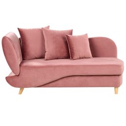 Beliani CHAISELONGUE-LINKSSEITIGE Rosa Meri