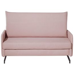 Beliani 2-SITZER-SCHLAFSOFA Polyester Rosa Belfast