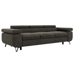 3-SITZER SOFA PETER - Dunkelgrau Velvet