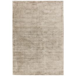 KADIMA DESIGN VISKOSETEPPICH handgewebt BARI, einfarbig, Taupe, 120 x 170 cm