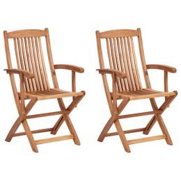 Beliani GARTENSTUHL 2er-Set Holz Heller Holzfarbton Maui II
