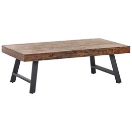 Beliani COUCHTISCH Dunkler Holzfarbton/Schwarz Warton