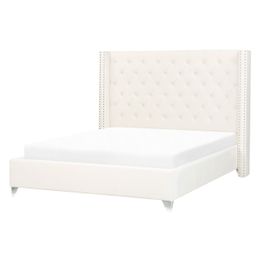 Beliani POLSTERBETT 140/200cm Cremewei&szlig; Lubbon