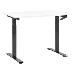 Beliani SCHREIBTISCH wei&szlig;schwarz 120/72 cm manuell h&ouml;henverstellbar Destin III