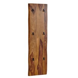 KADIMA DESIGN WANDGARDEROBE Massivholz Metall Modern mit Baumkante und 6 Haken
