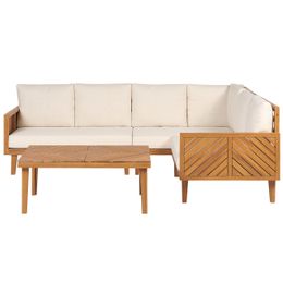 Beliani LOUNGE-SET 4-Sitzer Akazienholz Hellbraun Baratti