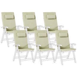 Beliani OUTDOOR-SITZKISSEN 6er-Set Gr&uuml;n 50/45 cm Java/Amantea Premium