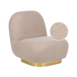 Beliani SESSEL Boucl&eacute; beige/gold LovIisa