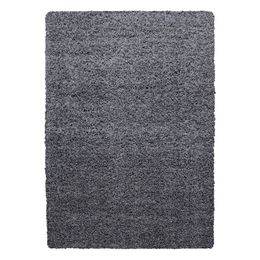 KADIMA DESIGN HOCHFLORTEPPICH RHEIN, einfarbig, aus Polypropylen, Grau, 100 x 200 cm