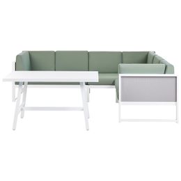 Beliani LOUNGE-SET Aluminium Gr&uuml;n Castella