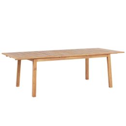 Beliani GARTENTISCH Akazienholz hellbraun 180-240/100 cm ausziehbar Cesana