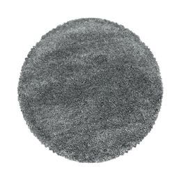 KADIMA DESIGN HOCHFLORTEPPICH SALZACH, einfarbig, aus Polypropylen, Hellgrau, &Oslash; 120 cm