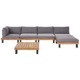 Beliani LOUNGE-SET 5-Sitzer Grau Frazzano