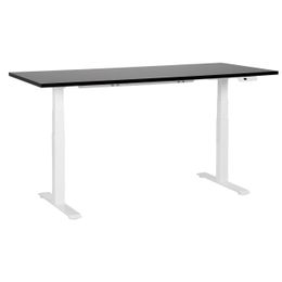 Beliani SCHREIBTISCH schwarzwei&szlig; 180/80 cm elektrisch h&ouml;henverstellbar Destin III