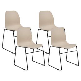 Beliani ESSZIMMERSTUHL 4er-Set Kunststoff Beige Panora