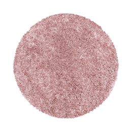 KADIMA DESIGN TEPPICH Hochflor SPREE in Rosa, einfarbig, &Oslash; 200 cm
