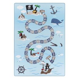KADIMA DESIGN SPIELTEPPICH TRAUN in Blau, mit Piraten-Motiv, 160 x 230 cm