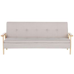 Beliani SCHLAFSOFA Polsterbezug Beige Tjorn