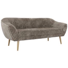 3-SITZER-SOFA PIRS - Hellbraun Cord - Holzbeine