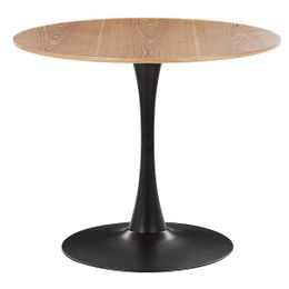 Beliani ESSTISCH 90/90/74 cm Hellbraun, Schwarz Rund Boca