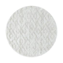 KADIMA DESIGN TEPPICH Hochflor EISACK in Creme, geometrisch, &Oslash; 160 cm