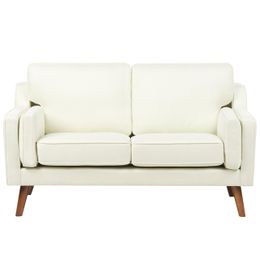Beliani 2-SITZER-SOFA cremewei&szlig; Lokka