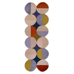 KADIMA DESIGN WOLLTEPPICH HALLEIN, mit Wellenmuster, Bunt, 80 x 230 cm