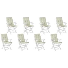 Beliani SITZAUFLAGEN 8er-Set Hellgr&uuml;n 42/95 cm Maui Premium