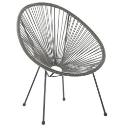 Beliani RATTANSTUHL Kunststoff dunkelgrau 70 cm Acapulco II