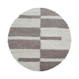KADIMA DESIGN TEPPICH Hochflor WERFEN in Beige, kariert, &Oslash; 200 cm
