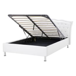 Beliani BETT 140/200cm Wei&szlig; Metz