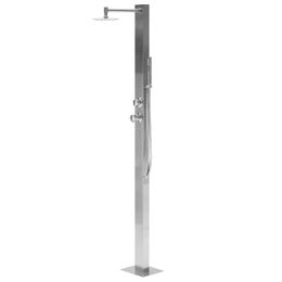 Beliani GARTENDUSCHE Silber Olzai