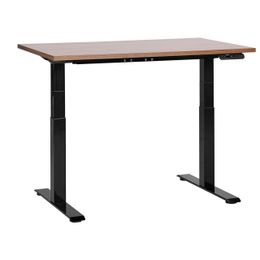 Beliani SCHREIBTISCH braunschwarz 120/72 cm elektrisch h&ouml;henverstellbar Destin III