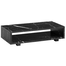 KADIMA DESIGN COUCHTISCH in Stein-Optik Modern mit Stauraum Rechteckig Schlicht, Schwarz 100x50x25 cm