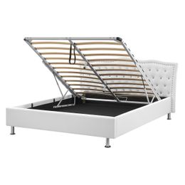 Beliani BETT 160/200cm Wei&szlig; Metz