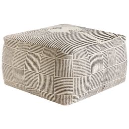 Beliani POUF Grau Lutz