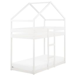 Beliani HOCHBETT 90x200 cm Wei&szlig; Labatut