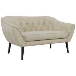 2-SITZER-SOFA PIRS - Beige Velvet - Schwarze Beine