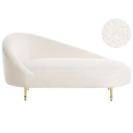 Beliani CHAISELONGUE-LINKSSEITIGE Wei&szlig; Valreas