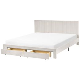 Beliani BETT 180/200 cm Cremewei&szlig; Lonzac
