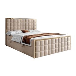 BOXSPRINGBETT ISADORA II GOLD mit Bettkasten und Topper 160x200 cm Royal Velvet 170