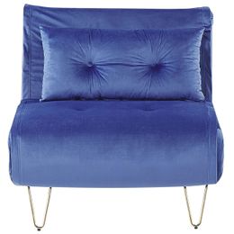 Beliani SCHLAFSOFA Samtstoff Marineblau Vestfold
