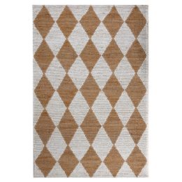KADIMA DESIGN JUTETEPPICH BAIN, mit Rautenmuster, Beige, 120 x 170 cm