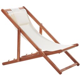 Beliani LIEGESTUHL dunkelbraun/beige Avellino