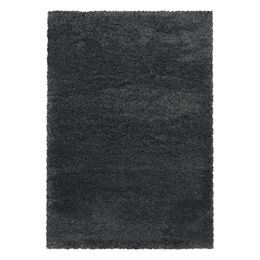 KADIMA DESIGN HOCHFLORTEPPICH SALZACH, einfarbig, Grau, 140 x 200 cm