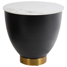 Beliani BEISTELLTISCH Schwarz/Gold/Wei&szlig; Nadine