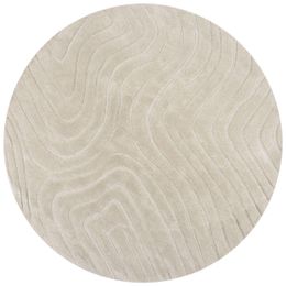 KADIMA DESIGN WOLLTEPPICH LEVEN, abstrakt, Beige, &Oslash; 160 cm